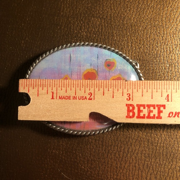 Accessories | Belt Buckle Western Cowgirl Girly Biker Pink Paint | Poshmark